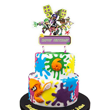 Toppers for Splatoon Cake Topper Happy Birthday Cake Toppers Cake ...
