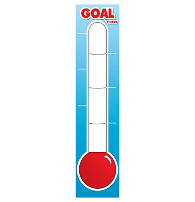Fundraising Thermometer - Dry Erase Goal Board - 48 x 11 inch Goal ...