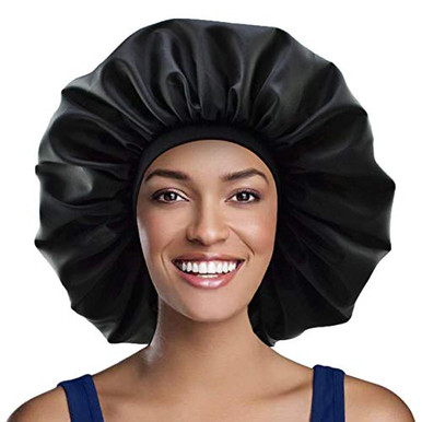 Extra Large Satin Bonnet XL Oversized Bonnets Black Real Satin Bonnet ...