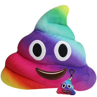 Wemi Emoji Plush Toys Cartoon Cushion 14 inches Poop Stuffed Rainbow ...