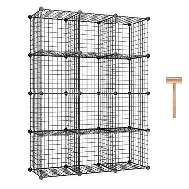 Wishwill Wire Cube Storage 12 Cube Storage Metal Wire Organizer ...