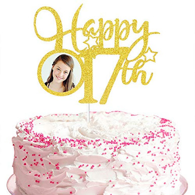 Happy 17th Cake Topper Happy 17th Birthday Cheers to 17 Years Happy ...
