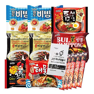 The Elixir K-Foods Korean Hit Noodle Ramen Variety Pack w- Tteokbokki ...