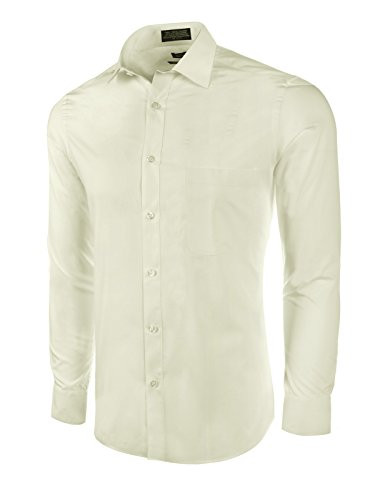 Marquis Slim Fit Dress Shirt - Off-White Medium 15-15-5 Neck 32-33 ...