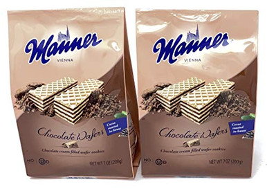 Manner Wafers Chocolate Cream Filled Wafers 7oz Bag -Pack of 2 ...
