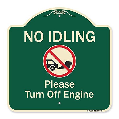 SignMission Designer Series Sign - No Idling Please Turn Off Engine ...