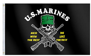 Lomond Black U-S- Marines Flag 3x5 Ft Large UV Fade Resistant- Mess ...