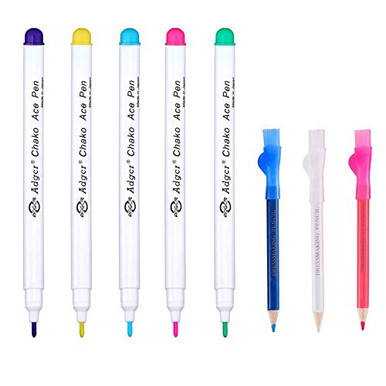 5 Color Fabric Marking Pens Multi-Color Water Soluble Erasable Pen ...