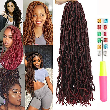 Nu Faux Locs Crochet Hair 24 Inch Curly Wavy Goddess Locs Crochet ...