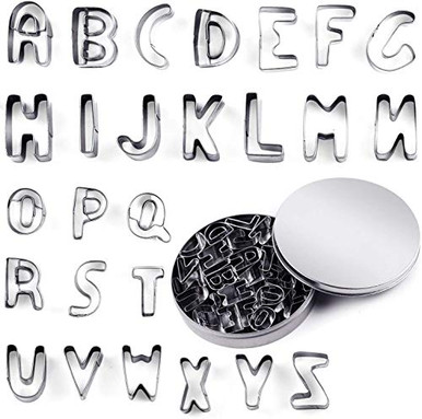 26 Pcs Alphabet Number Letter Stainless Steel DIY Mold Biscuit Fondant ...