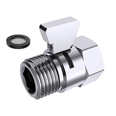 Solid Brass Shower Head Flow Restrictor Shut Off Valve with Handle ...