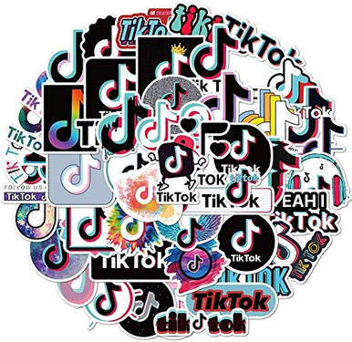 Wensty 50PCS Hot Social Software TikTok Logo Stickers TikTok Merch Pack ...