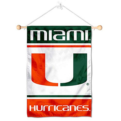 College Flags and Banners Co- Miami Hurricanes Window Wall Banner ...