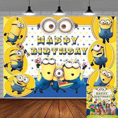 Yellow Minions Backdrops Minions Family Birthday Party Photography ...