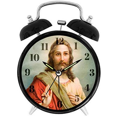 Dadidyc Jesus Christ Portrait 4 inches Twin Bell Alarm Clock Backlight ...