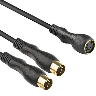 EBXYA MIDI Y Splitter Cable - 5 Pins Din MIDI Female to Dual 5 Pin Din ...