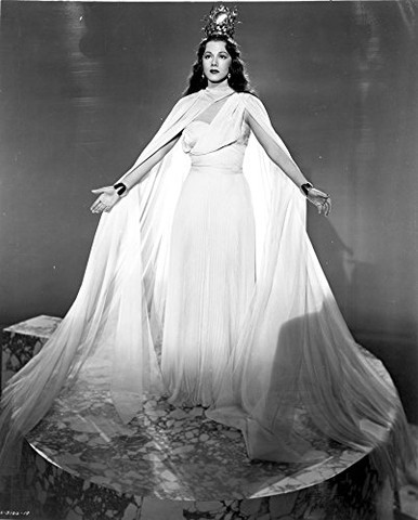 Maria Montez Posed in Big and Long White Gown with Arms Wide Open Photo ...