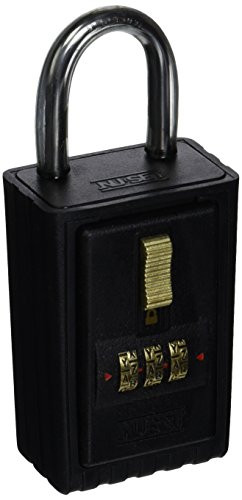 NU-SET 2034-3 3-Letter Combination Lock Box with Keyed Shackle and A to ...