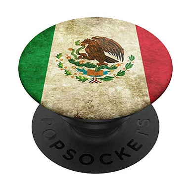 Mexican Flag Grunge Worn Old Vintage Look Coat of Arms Eagle PopSockets ...