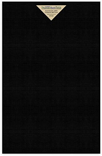 25 Black Linen 80# Cover Paper Sheets - 12" X 18" (12X18 Inches) Large ...