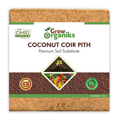 Grow Organiks Coco Coir Pith Coco Peat Brick-Block -11 Lbs OMRI Listed ...