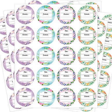 Canning Labels Stickers 4 Floral Designs 2 Inch Large Round 300 PCS for ...