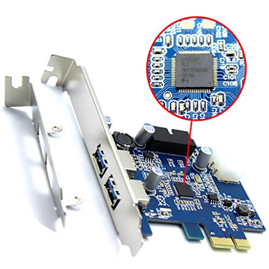 Optiaml Shop 2 Port USB 3.0 PCI Express Card,Mini PCI-E USB 3.0 Hub ...