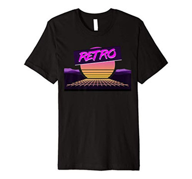 Retro 80s Digital Vaporwave - Synthwave Outrun Sunset Grid Premium T ...