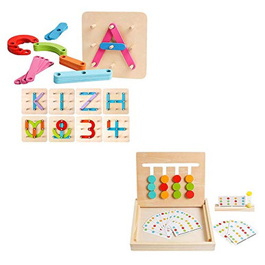 Wooden Letter and Number Construction Activity Perschool Learning Toys ...