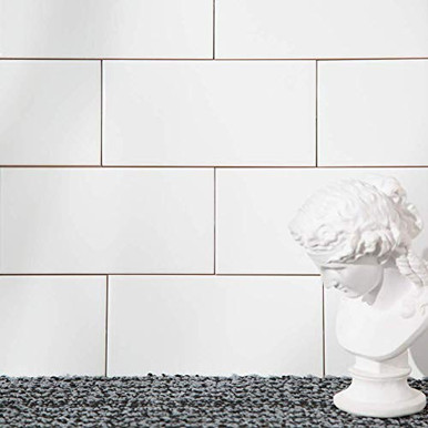 Diflart Glazed White Ceramic Subway Tile 3x6 Inch Glossy Finish ...