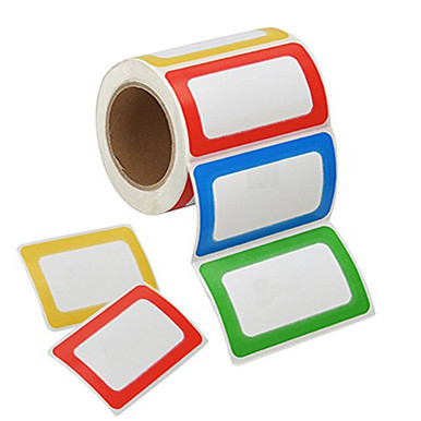 Immuson 200 Name Tag Labels Colorful Border Name Tag Stickers School ...