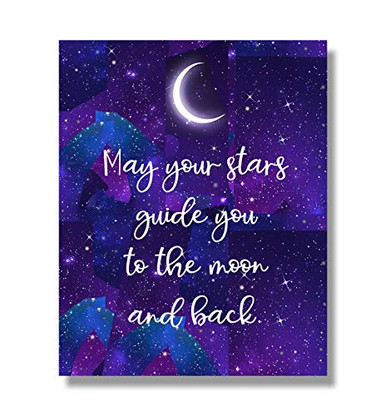 Moon and Stars Inspirational Art Print 8x10 - Warehousesoverstock