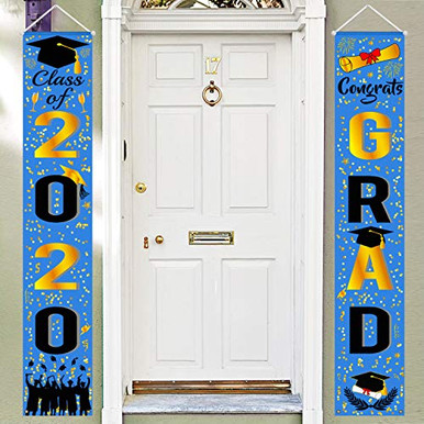 2020 Graduation Decorations - Blue Class of 2020 Congrats Grad Porch ...