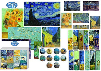 Vincent Van Gogh Famous Paintings Bookmarks Posters Postcards Stickers ...
