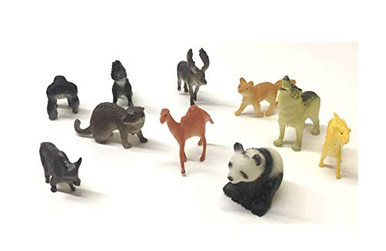 Jimmys Toys-TM Collectible Flocked Animals Figures Mini Wild Animals ...