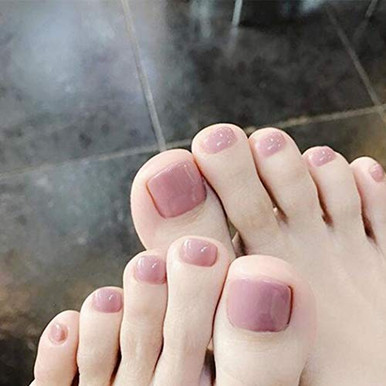 Gemily Square Golssy Fake Foot Nails Full Cover False Toe Nails ...