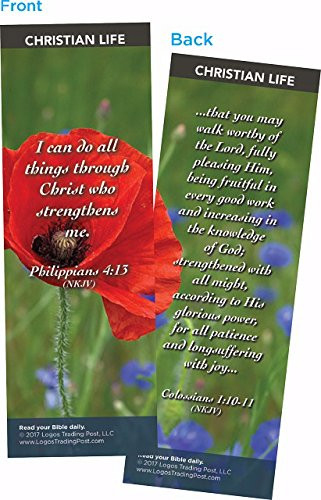 Christian Bookmark with Bible Verse Pack of 25 Christian Life Themed I ...