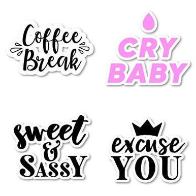 Sassy Girl Stickers Sticker Pack Funny Quotes Stickers - 4 Pack ...