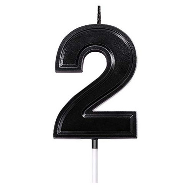 2_76 Inches Large Birthday Cake Number CandleBlack Fashion Numeral ...