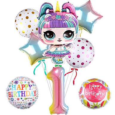 8pcs LOL Balloons Party Supplies 32Doll Balloons Mylar Balloon for 1st ...