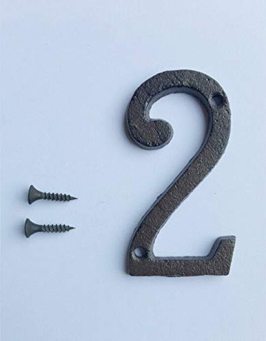 House Numbers- 3 Inch Innovative Wrought Iron Numbers- Number 2 ...