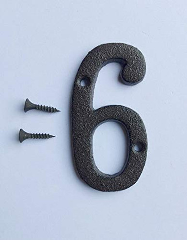 House Numbers- 3 Inch Innovative Wrought Iron Numbers- Number 6 ...