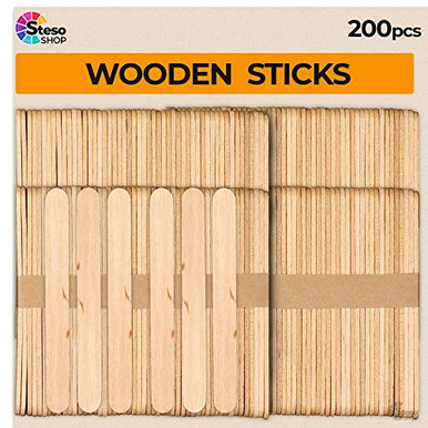 Popsicle Stick Premium Quality - 200 psc Wooden Popsicle Sticks ...