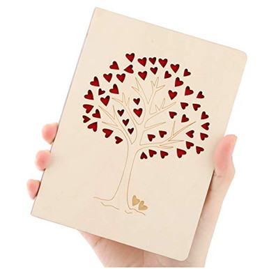 LOVMOV Wooden Greeting Cards Handmade Wooden Card Nature Wooden Love ...