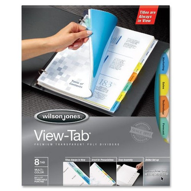 Wilson Jones View-Tab Transparent Dividers, 8 Square Tabs, Letter Size ...
