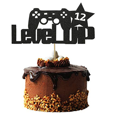 Level Up 12 Cake Topper Video Game Level Up 12 Birthday Cake Topper ...