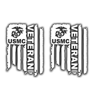 Distressed USMC Veteran United States Marine Corps Flag Sticker Bumper ...