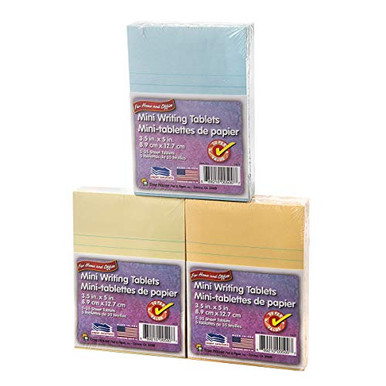TREE HOUSE PAD PAPER 3_5 x 5 Ruled Writing Mini Pads 5 Pack Multicolor ...