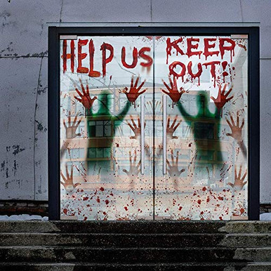 Generies Brands 2PCS Halloween Giant Bloody Window Posters Window ...