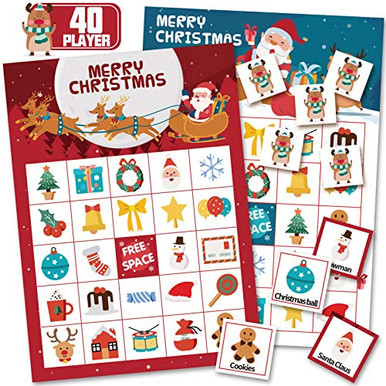 KIDPAR 40 Players Games Bingo Cards for Kids Class Party Supplies ...